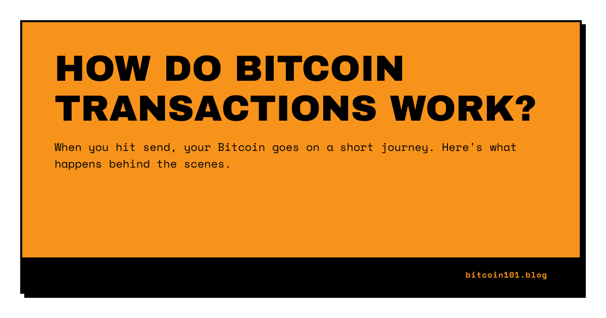 How Do Bitcoin Transactions Work? | Bitcoin101